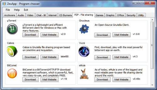 ZeuAPP – A collection of 80+ freeware programs